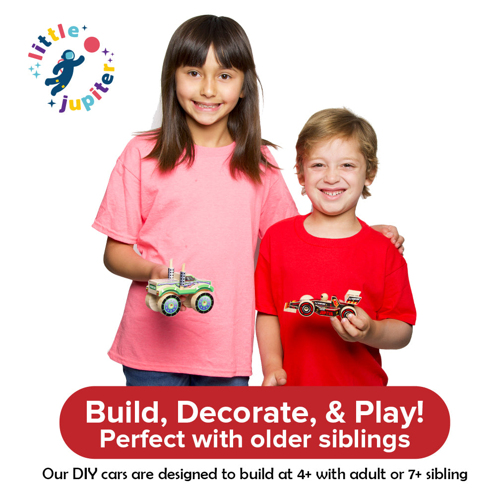 DIY Wooden Race Car with Stickers (Open & Closed Wheel Type) – Little ...