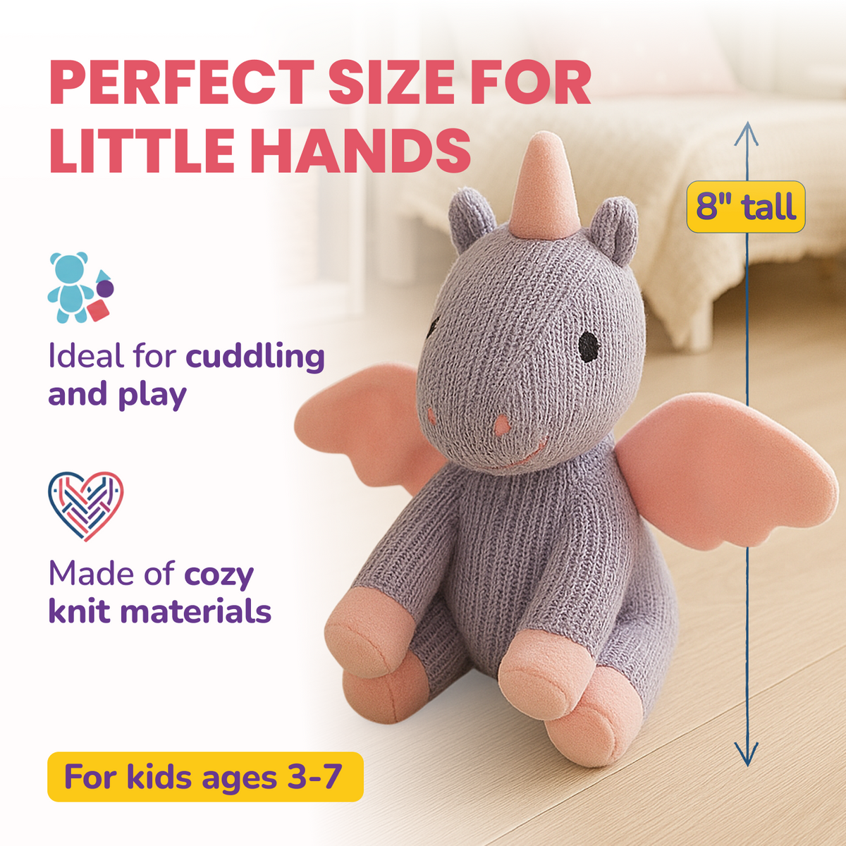 Little Jupiter 8" Unit Unicorn Plush Toy in Purple & Pink