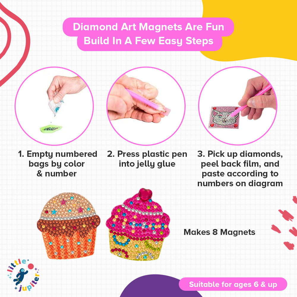 Cupcake Diamond Painting Magnets Set - 8Pcs – Little Jupiter