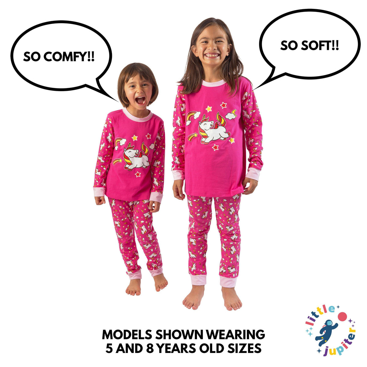 Glow in The Dark Pink Unicorn Pajamas for Kids – Little Jupiter